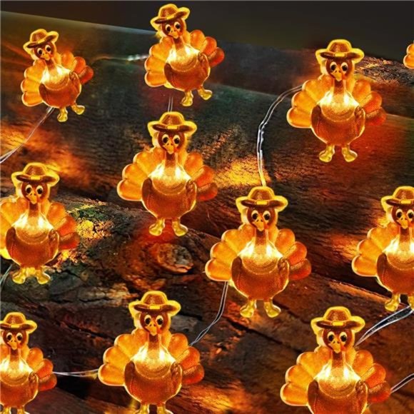 Holiday | Timer 1ft 30 Led Thanksgiving Decor Turkey Lights Battery ...
